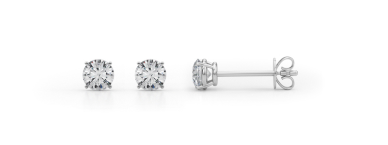 4 Prong Lab Grown Basket Studs