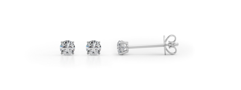 4 Prong Lab Grown Basket Studs